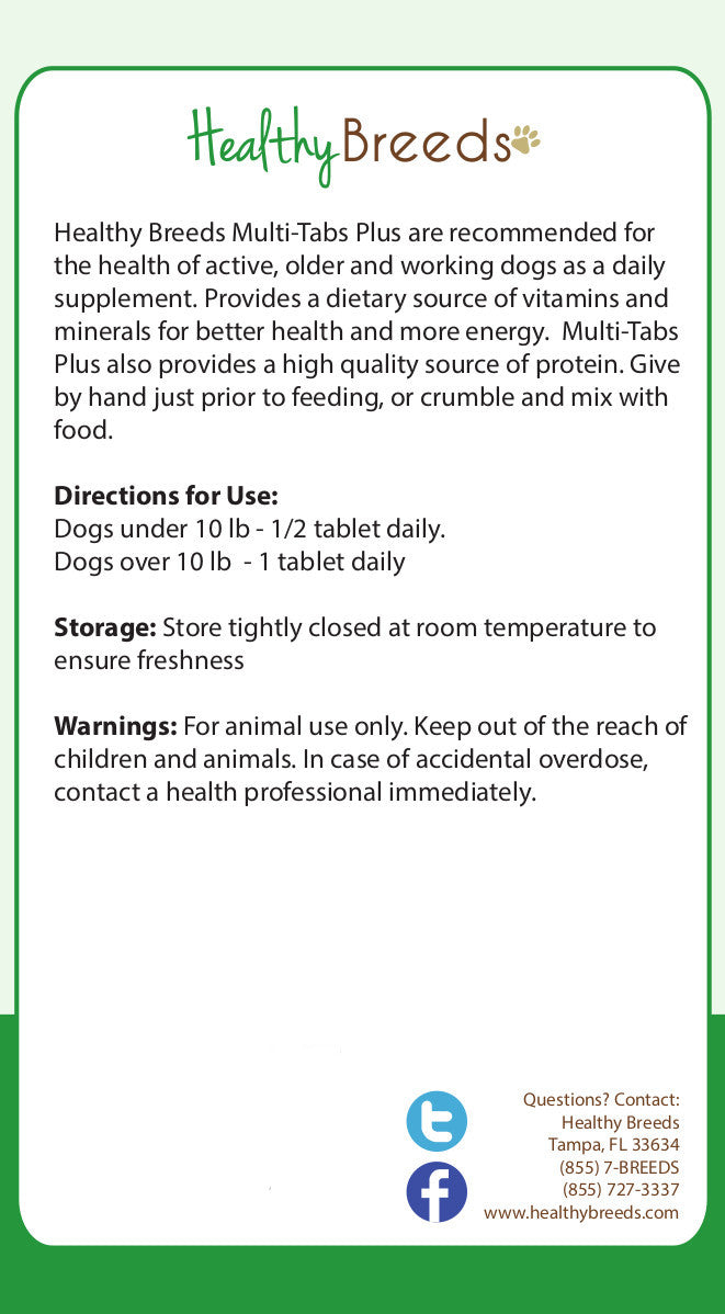 Tibetan Mastiff Multi-Tabs Plus Chewable Tablets 365 Count – Healthy Breeds