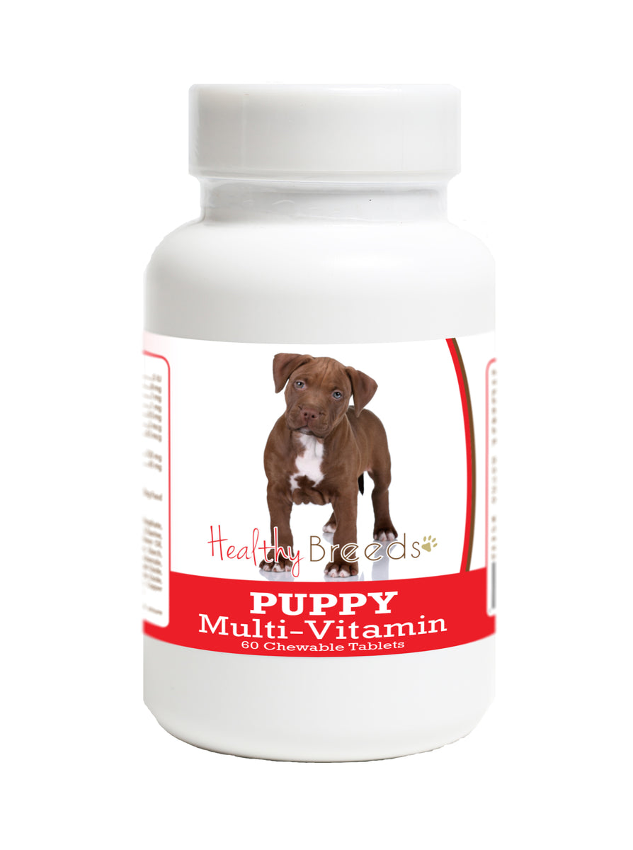 Pit Bull Puppy Dog Multivitamin Tablet 60 Count – Healthy Breeds