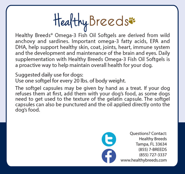 Finnish Spitz Omega-3 Fish Oil Softgels 180 Count – Healthy Breeds