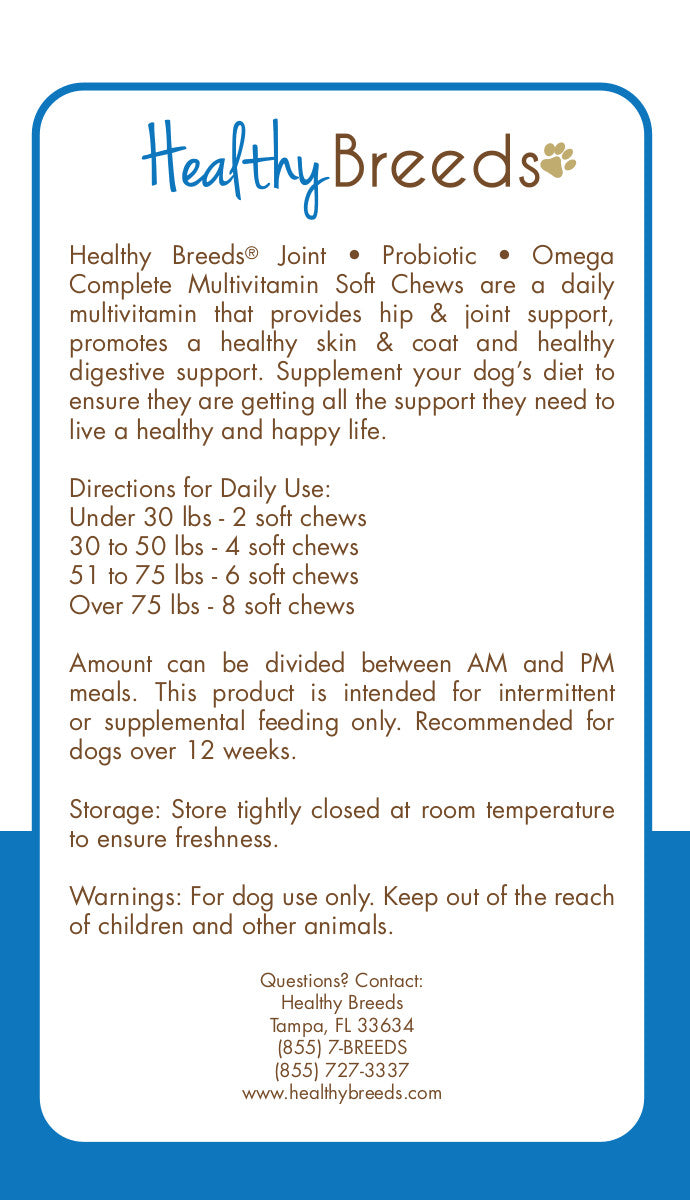 Rat Terrier All In One Multivitamin Soft Chew 120 Count – Healthy Breeds